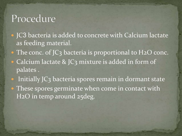 self healing concrete (based on a bio concrete) | PPTX