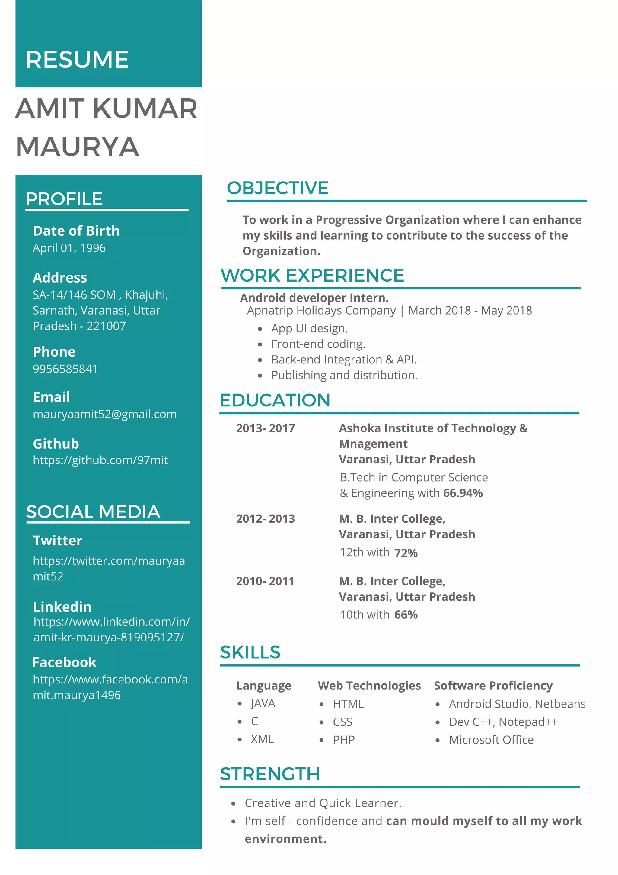 Resume - Amit kr maurya | PDF
