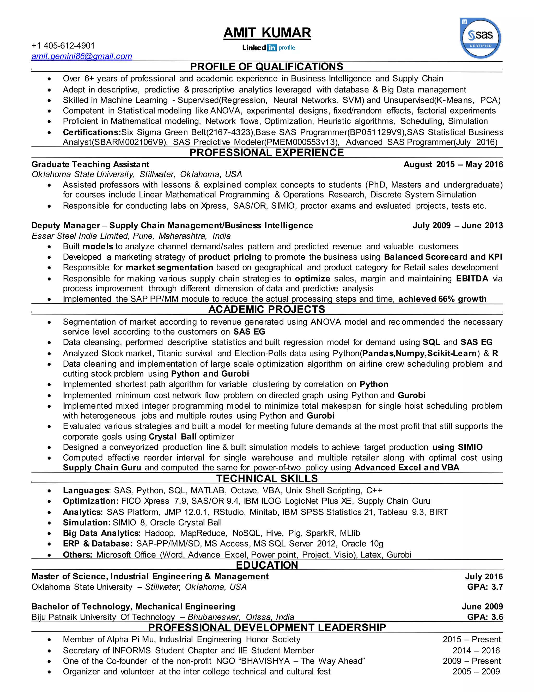 Amit kumar resume | PDF