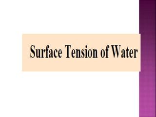 surface tension | PPTX