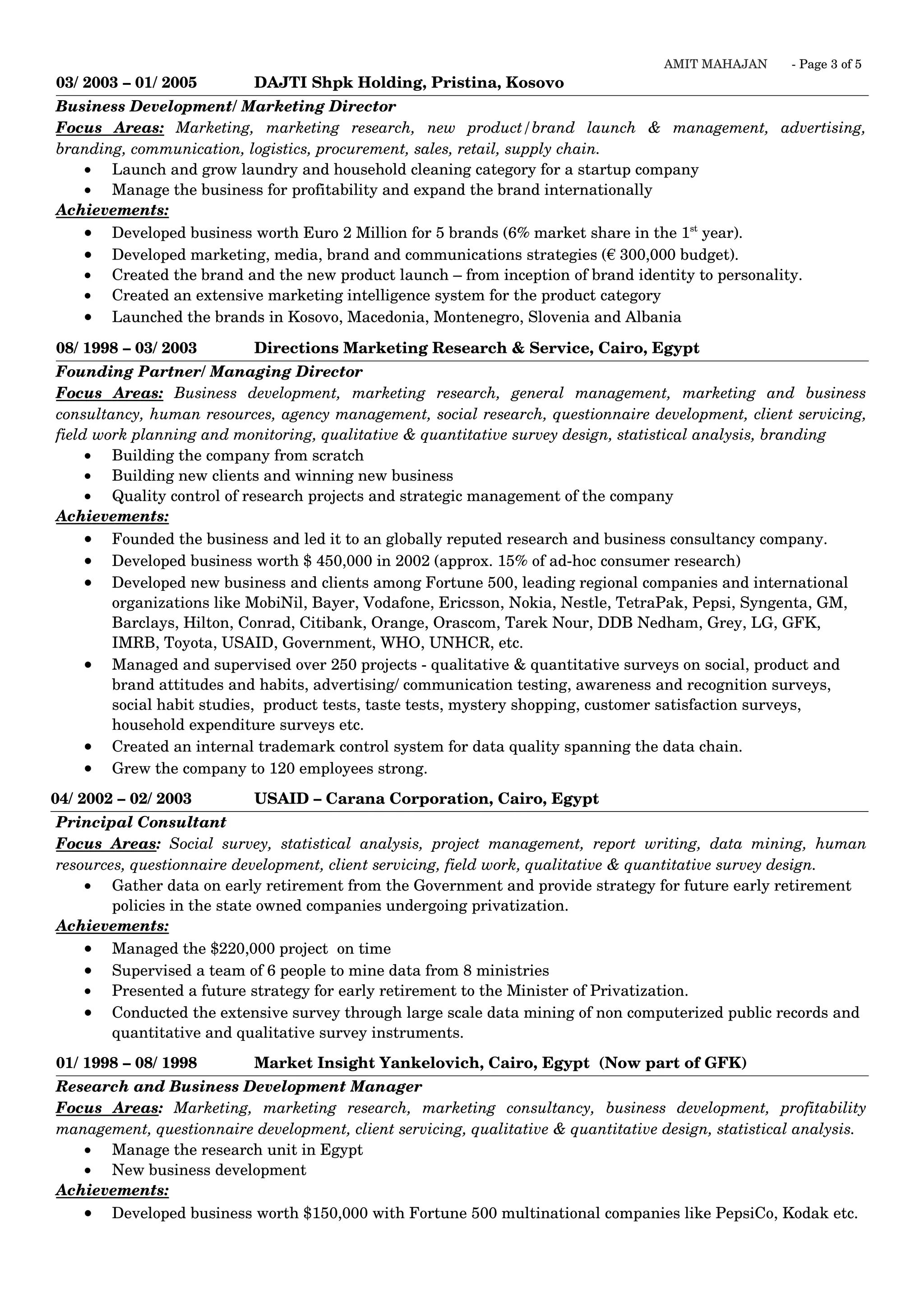 Amit Mahajan Cv November 2009 | DOC