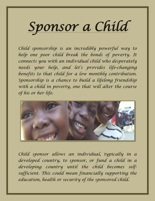 Sponsor a child | PDF