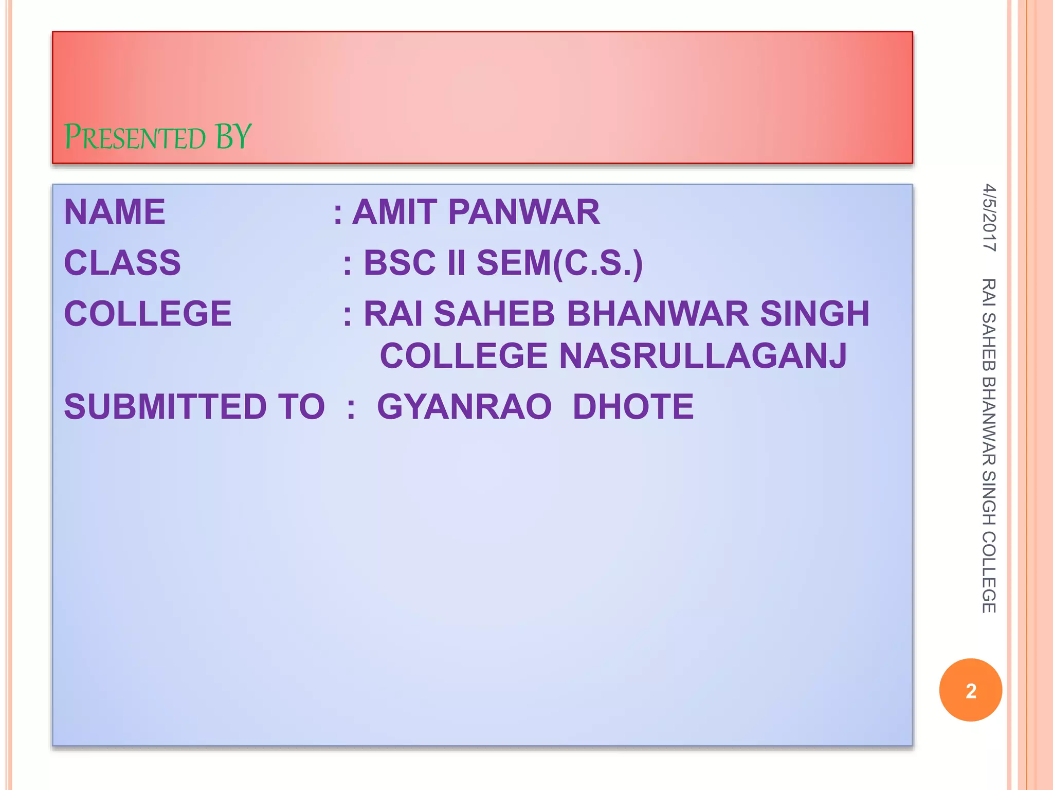 dna Amit panwar | PPTX