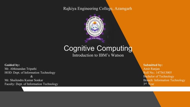 Cognitive Computing : IBM Watson | PPT