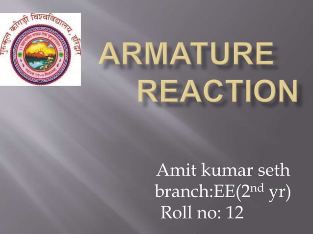 Amit seth armature_reaction[1] | PPTX
