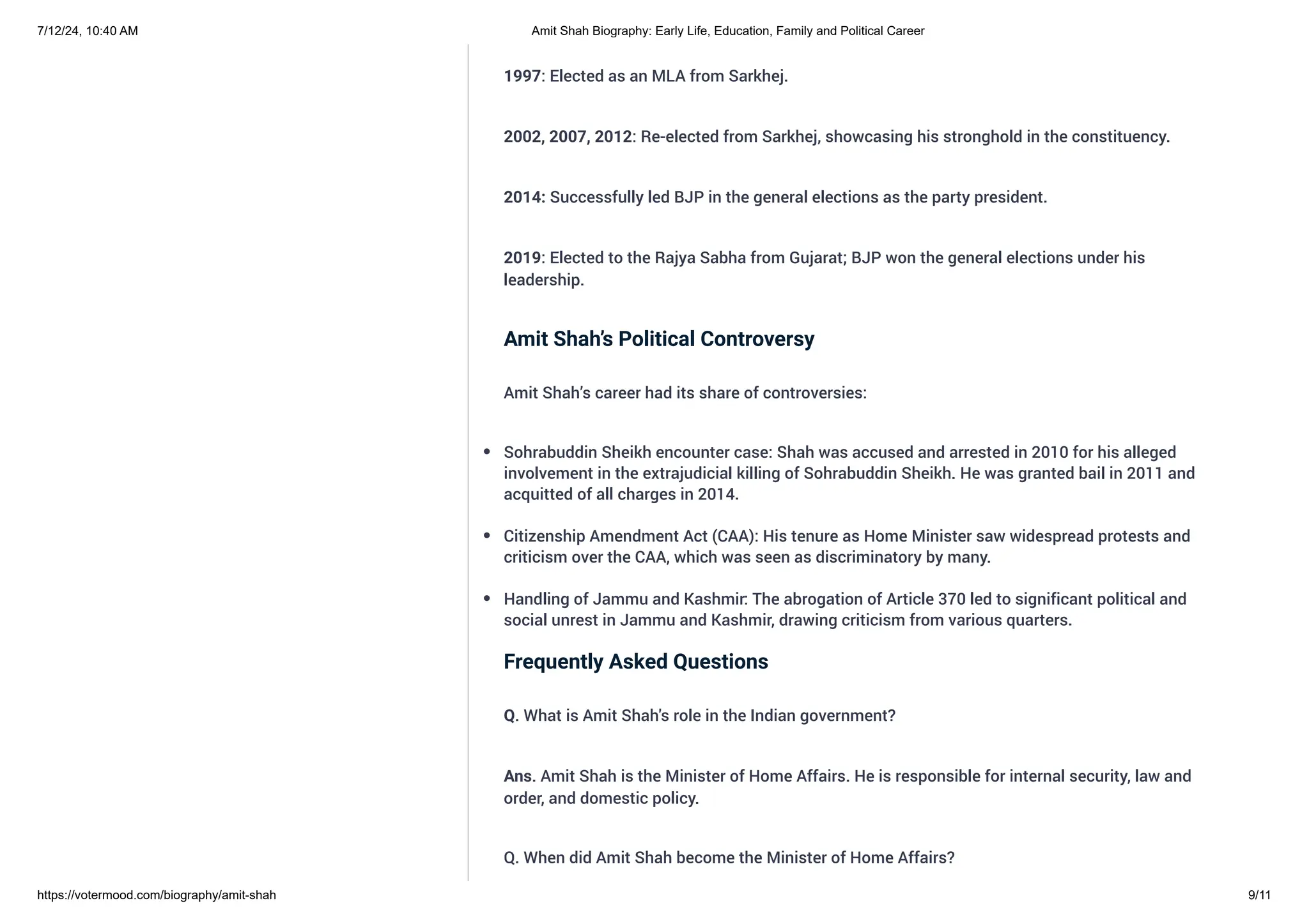 Amit Shah Biography , Education Qualification Early Life, Education ...