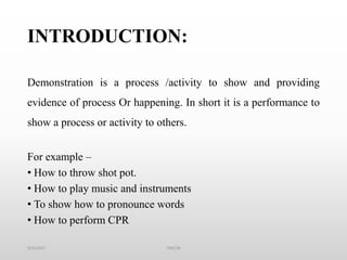 demostration and experiment nursing seminar | PPTX