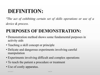 demostration and experiment nursing seminar | PPTX
