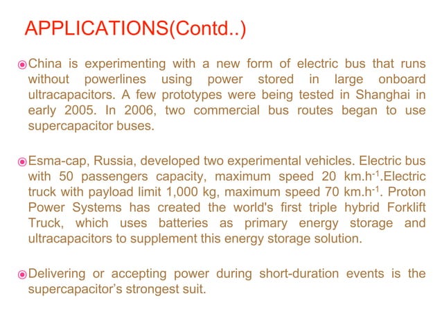 Supercapacitors (Ultracapacitor) : Energy Problem Solver, | PPTX