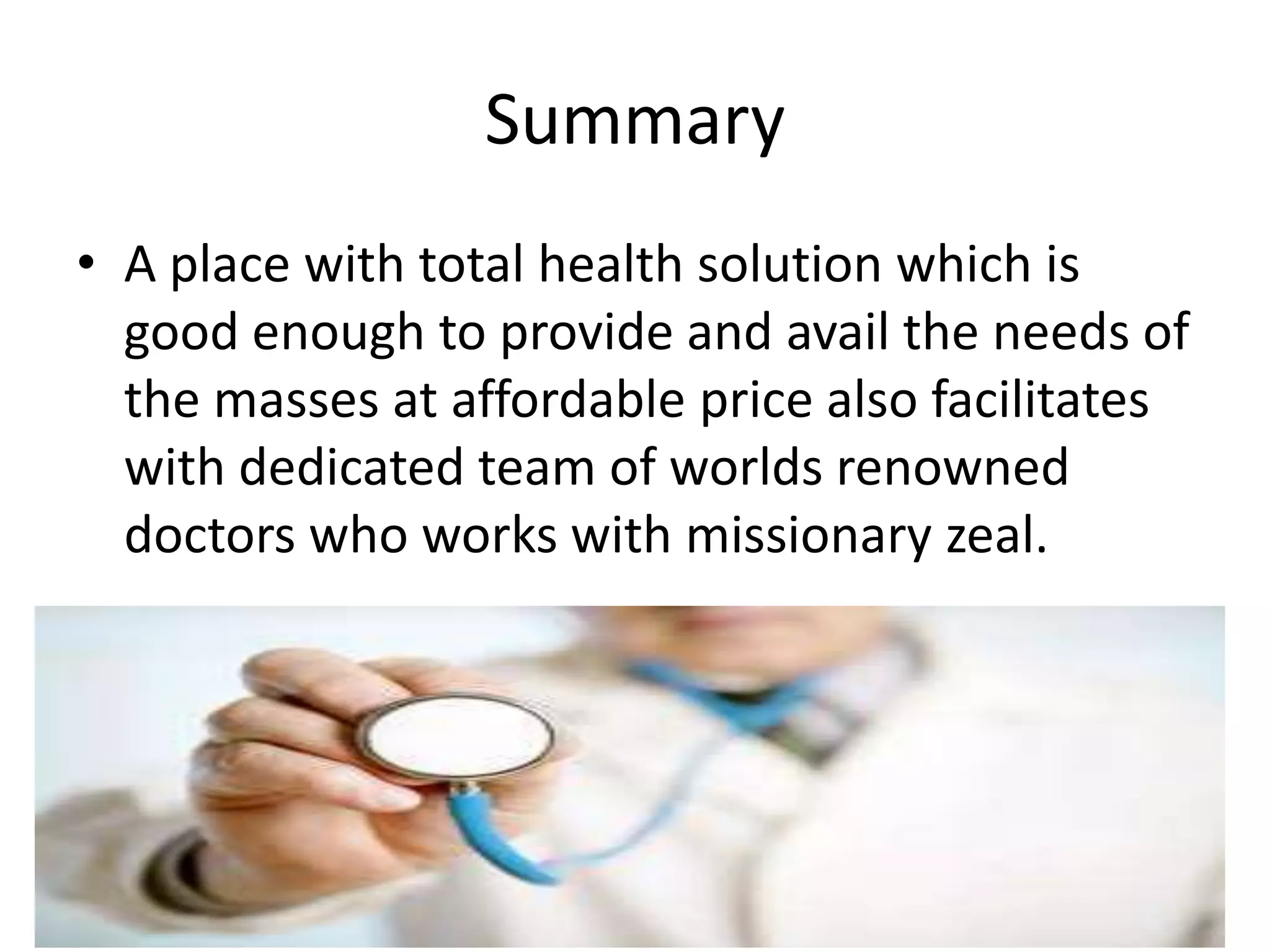 Amity multi-speciality hospital (a future plan) | PPTX