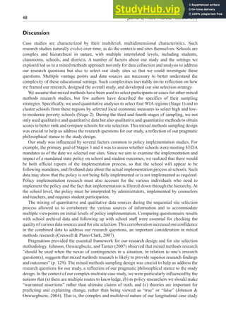 A Mixed Methods Sampling Methodology For A Multisite Case Study | PDF