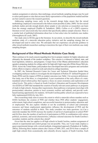 A Mixed Methods Sampling Methodology For A Multisite Case Study | PDF