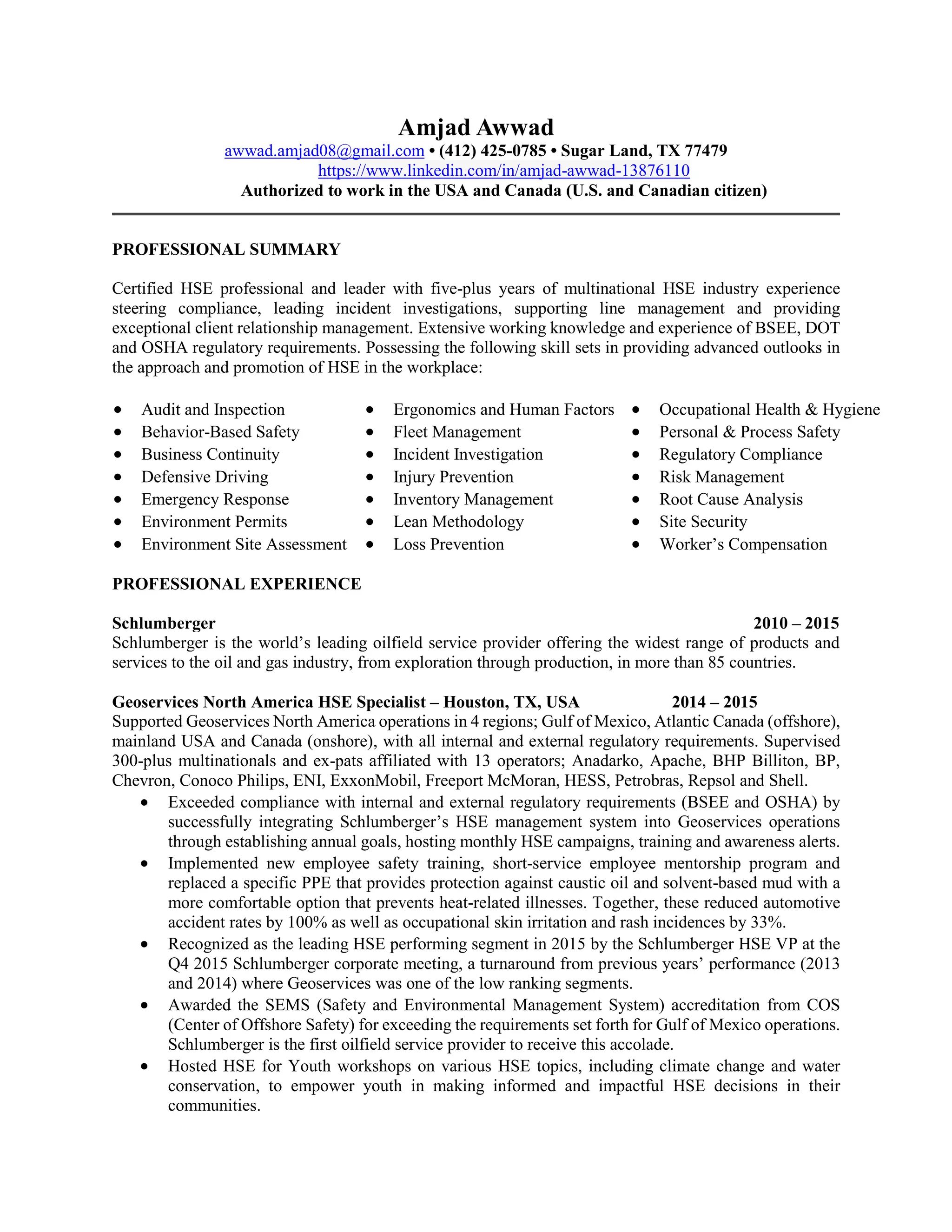 Amjad awwad resume | PDF