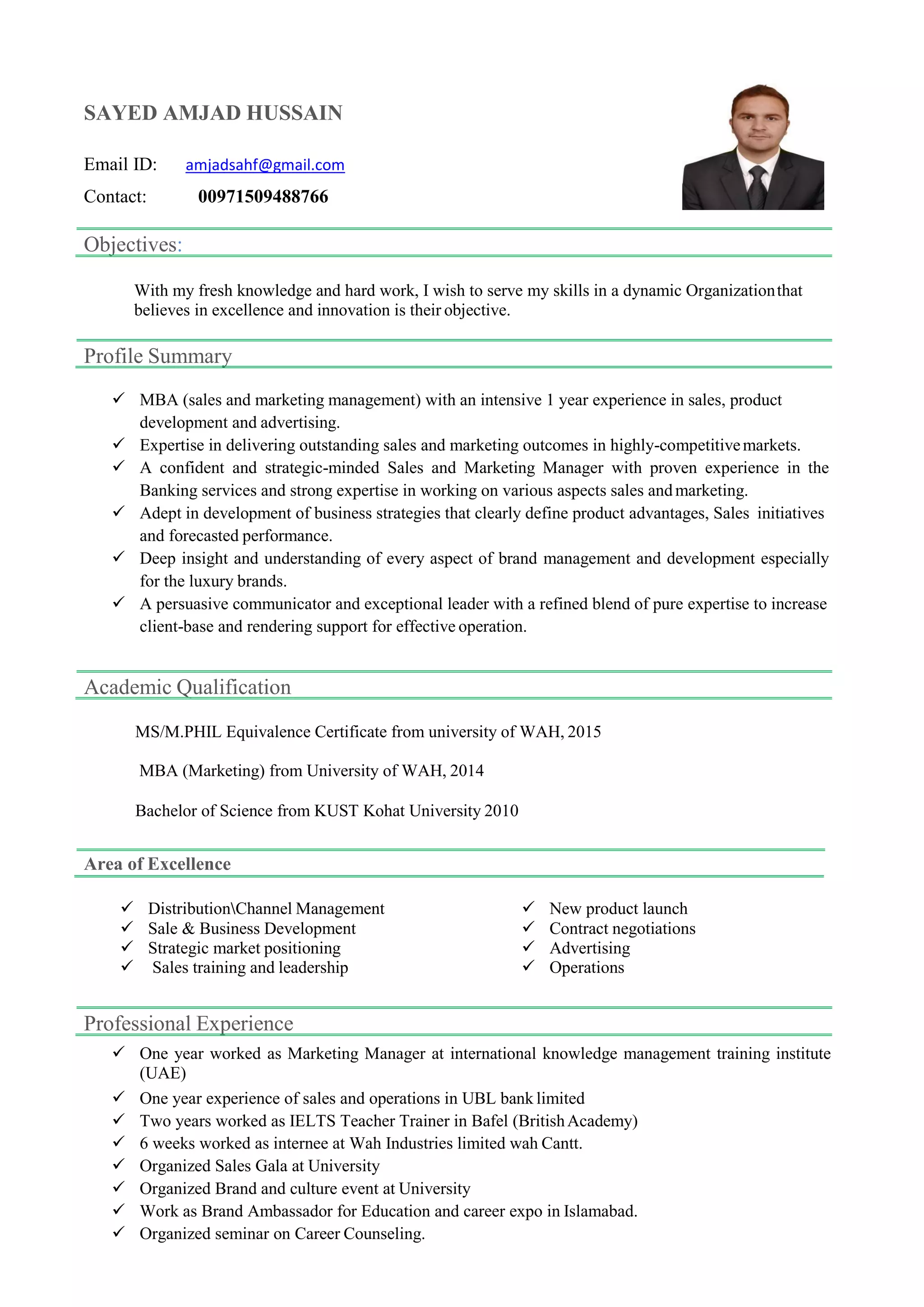 Amjad cv for job- uae | PDF