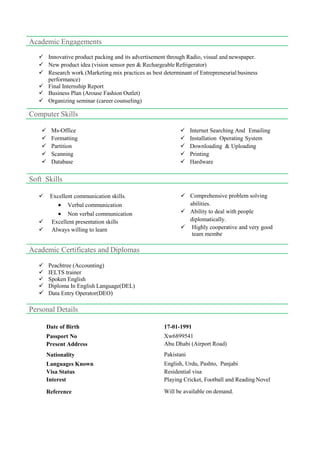 Amjad cv for job- uae | PDF