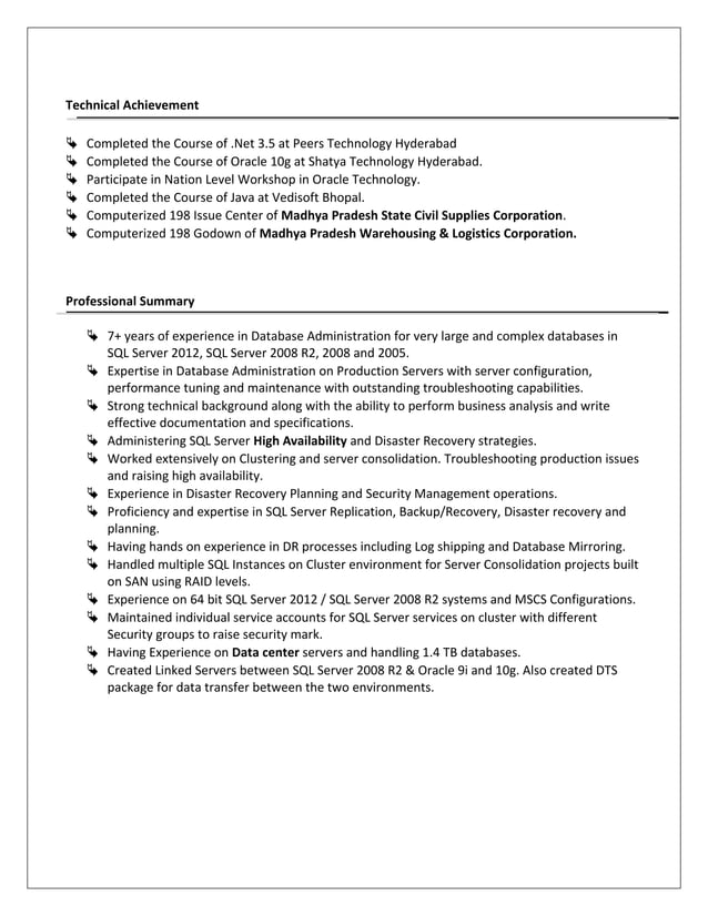Amjad khan resume-dba-new | DOC | Databases | Computer Software and ...