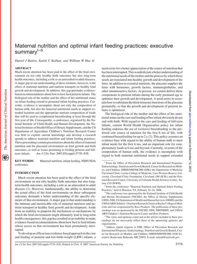 Am j clin nutr 2007-raiten-577 s-83s | PDF | Pregnancy | Reproductive ...