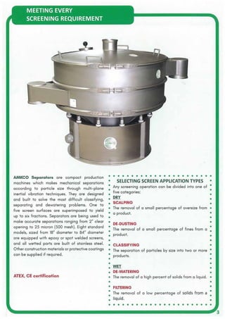 Amkco vibra screen separator | PDF