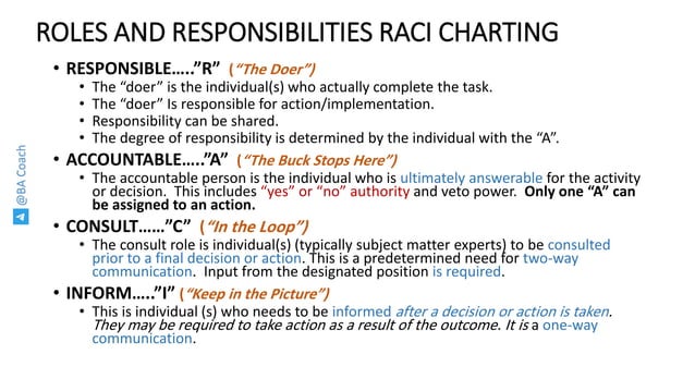 RACI chart, Accountability and Responsibility | PDF | Resume Writing ...