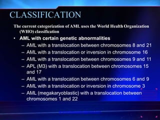 Aml converted | PPTX | Blood Disorders | Diseases and Conditions