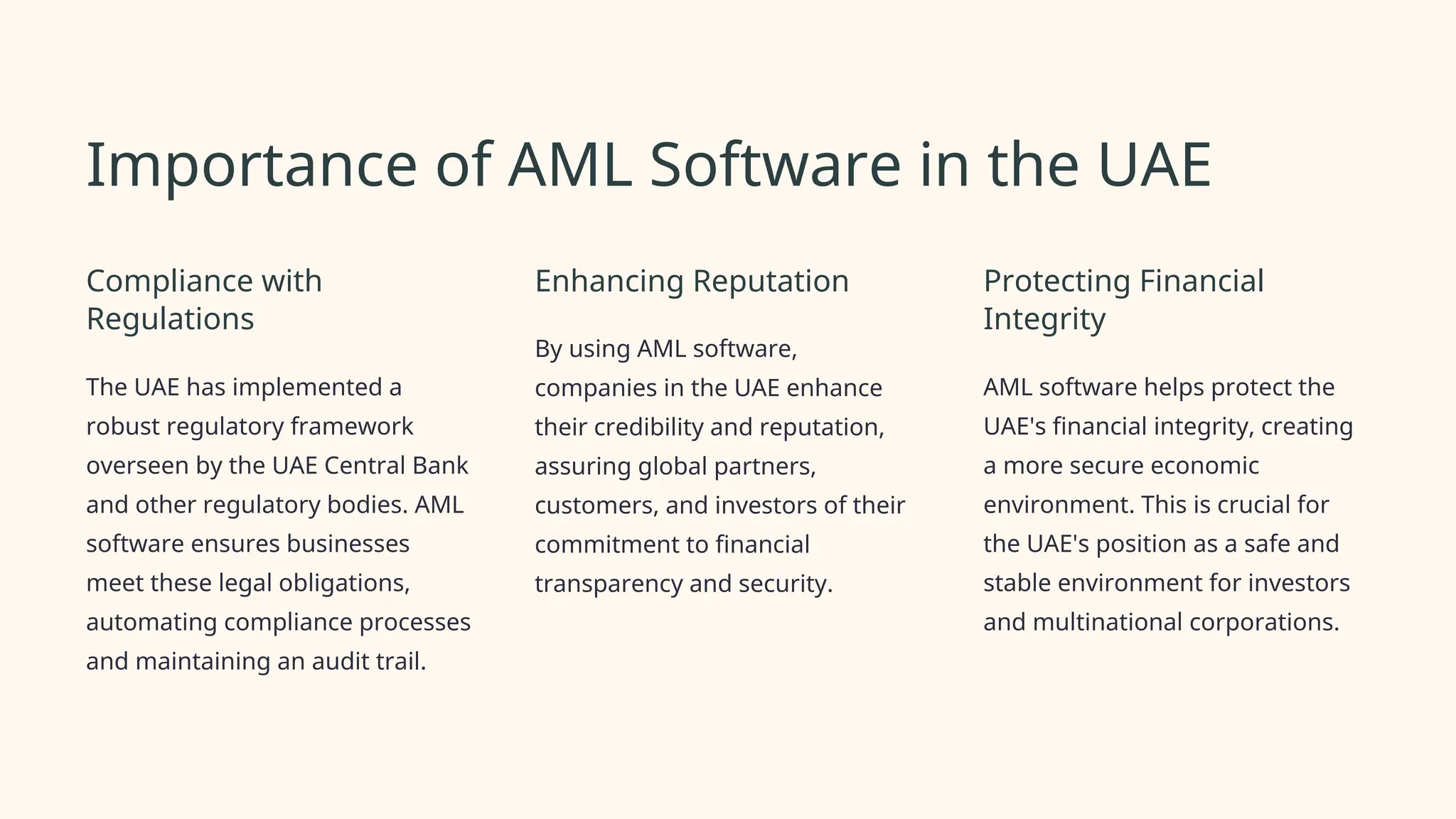 AML Software Safeguarding Financial Integrity in the UAE | PPT