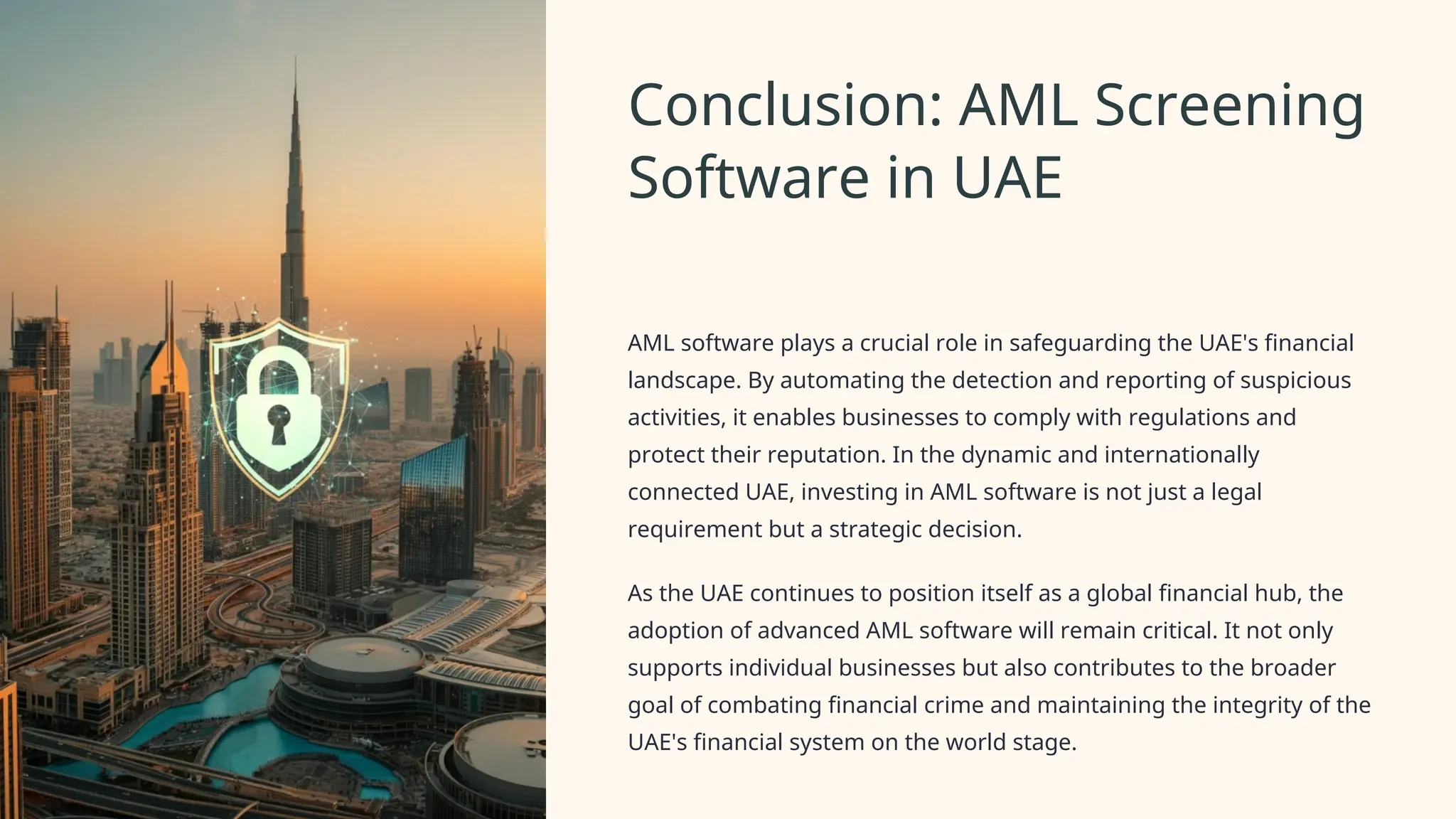 AML Software Safeguarding Financial Integrity in the UAE | PPT