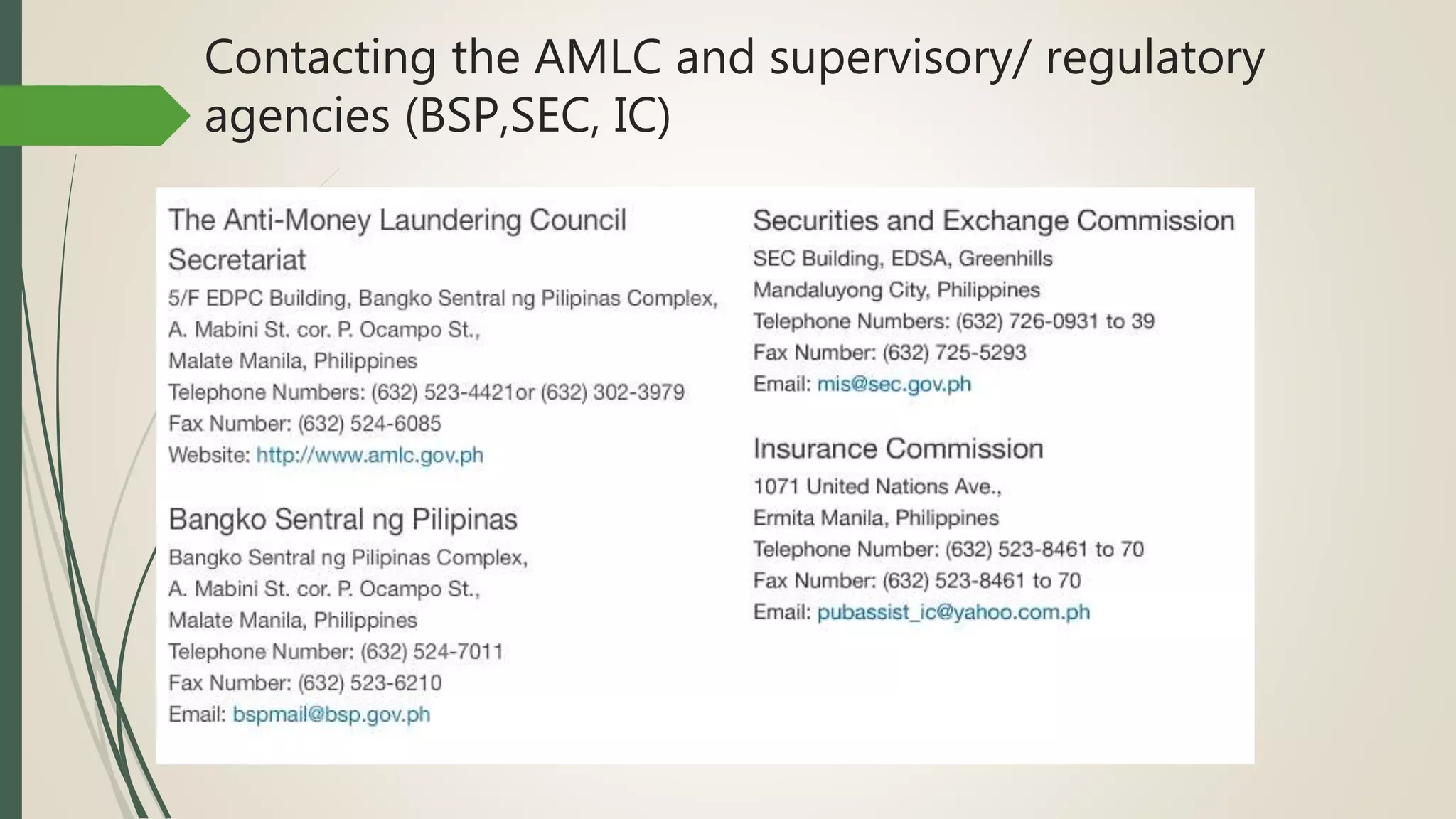 Anti Money Laundering Act - Philippines | PPTX
