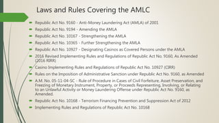Anti Money Laundering Act - Philippines | PPTX
