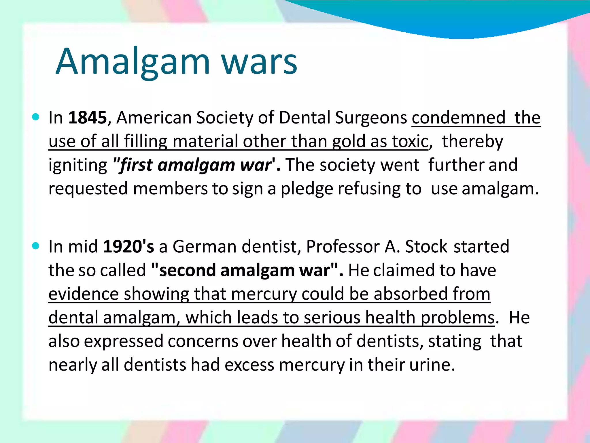 Dental Amalgam & Mercury Toxicity | PPTX