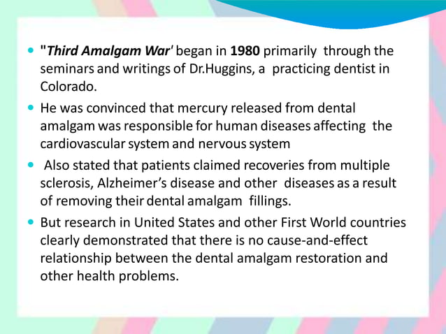 Dental Amalgam & Mercury Toxicity | PPTX