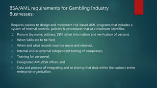 AML BSA - GAMING INDUSTRY | PPTX