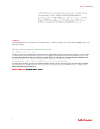 Aml Oracle Data Sheet | PDF