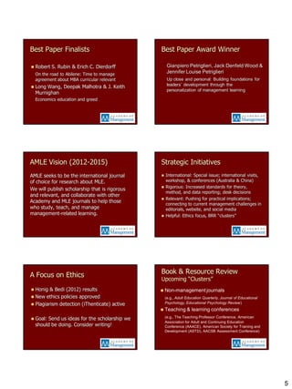 AMLE 2012 Editorial Board Meeting | PDF