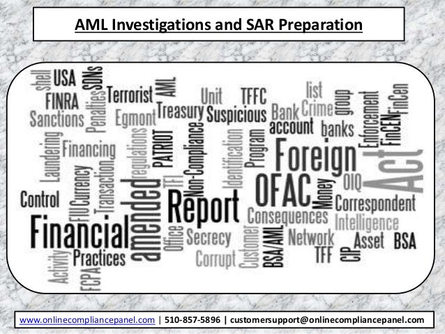 Aml investigations and sar preparation