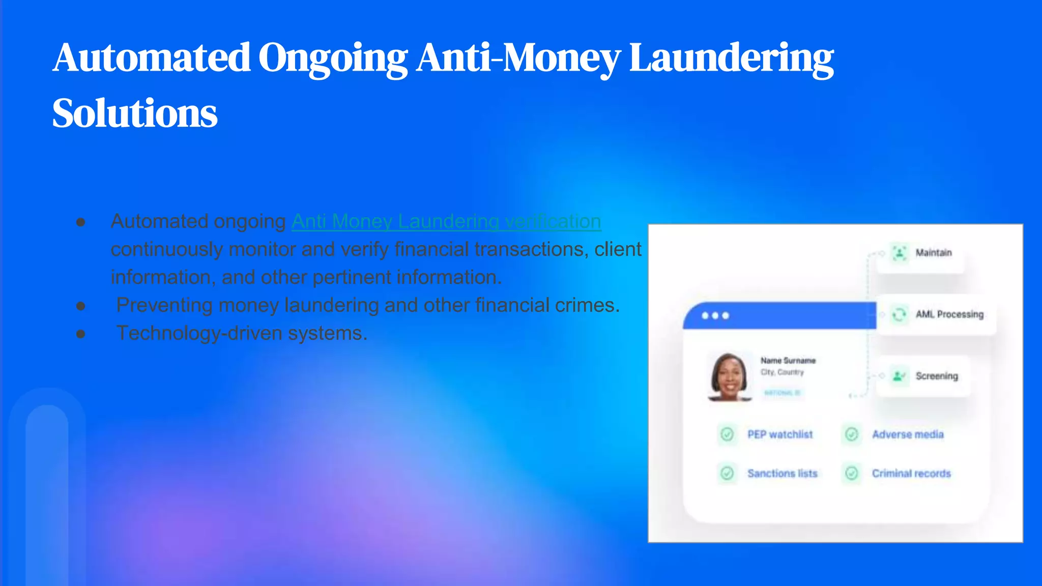 An Overview Of Anti-Money Laundering (AML) Screening | PPTX