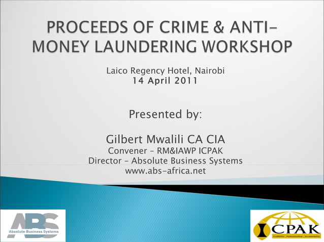 Anti-money laundering presentation | PPT