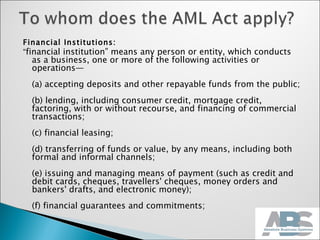 Anti-money laundering presentation | PPT