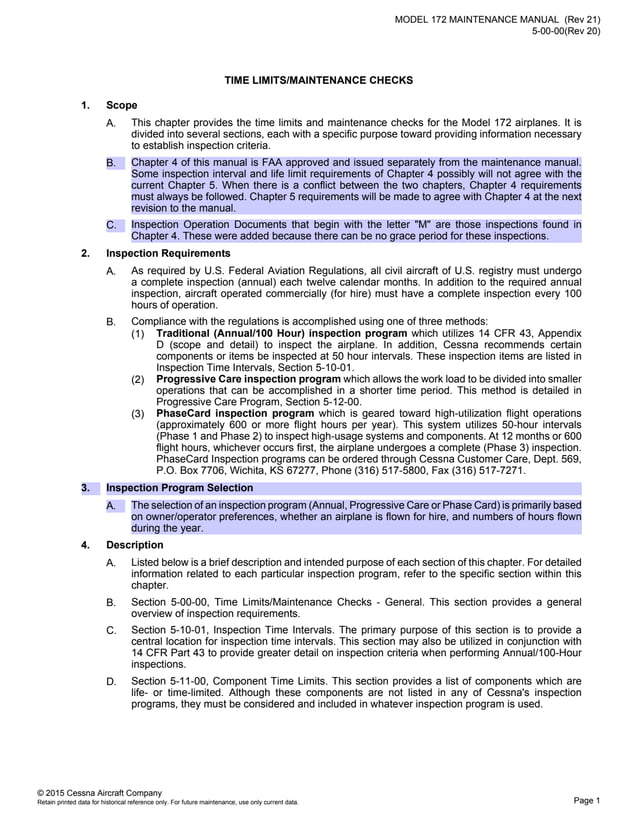 Amm cessna 172 aircraft maintenence manuel | PDF