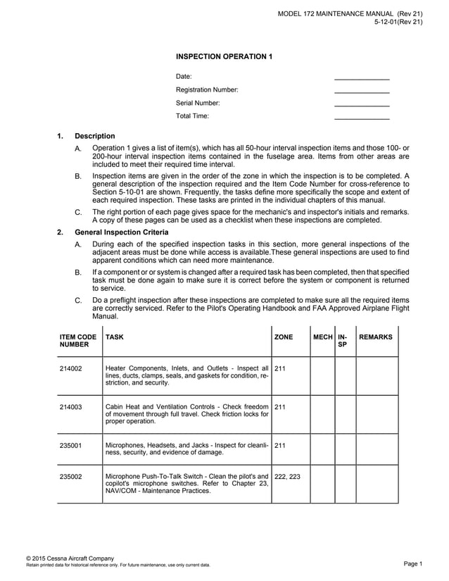 Amm cessna 172 aircraft maintenence manuel | PDF