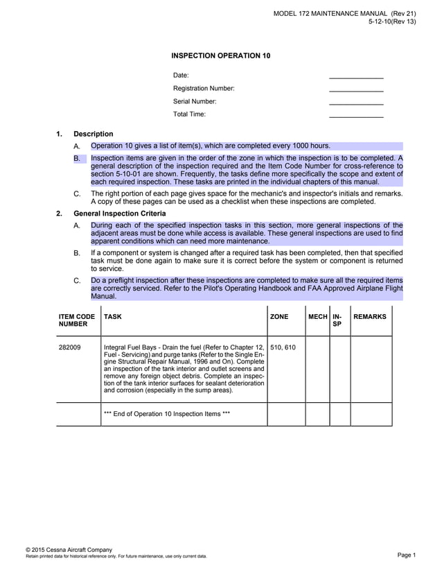 Amm cessna 172 aircraft maintenence manuel | PDF
