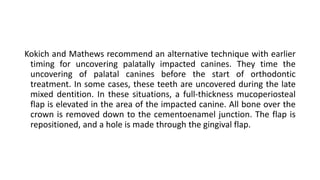 surgical and orthodontic management of impacted maxillary canines part ...