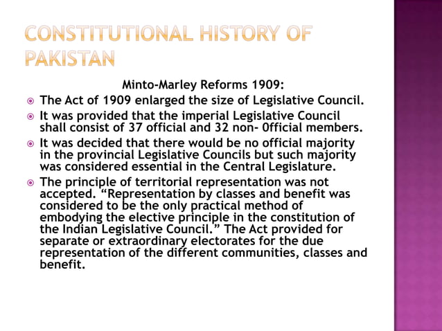 Constitutional development in Pakistan | PPTX