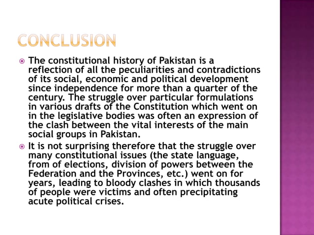 Constitutional development in Pakistan | PPTX