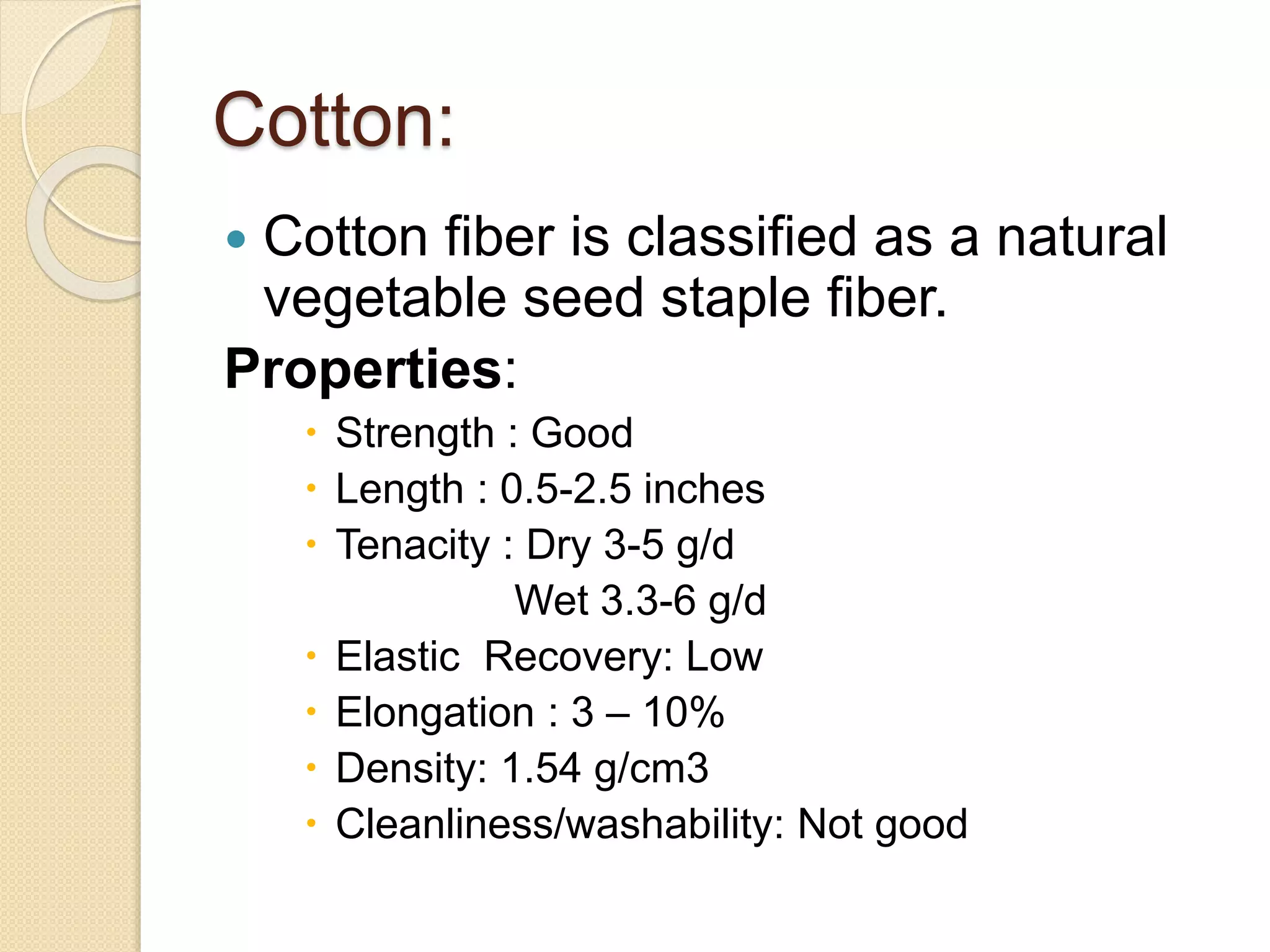 Textile Fiber- Cotton | PPTX | Physics | Science