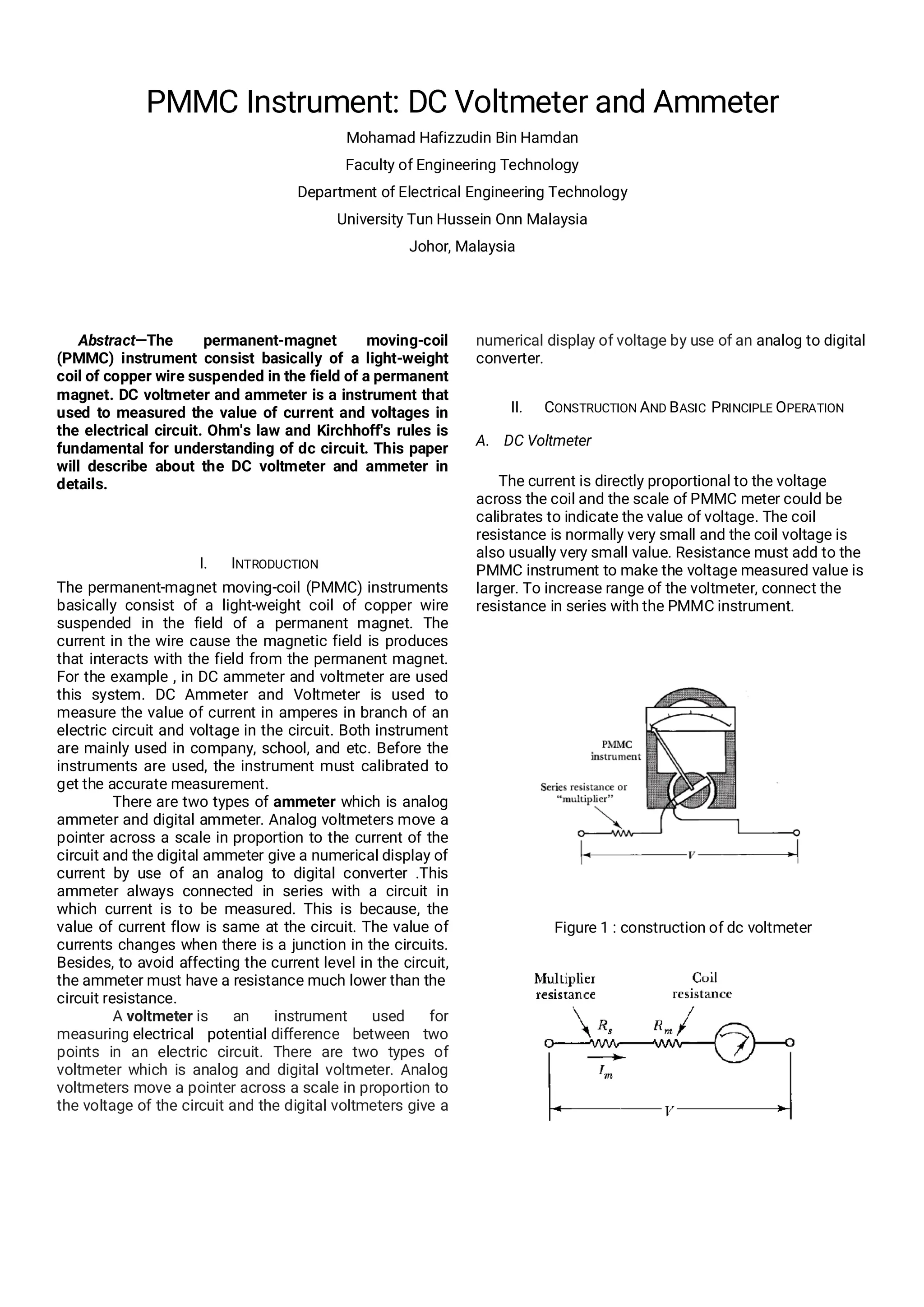 ammeter and voltmeter presentation. For college pdf | PDF