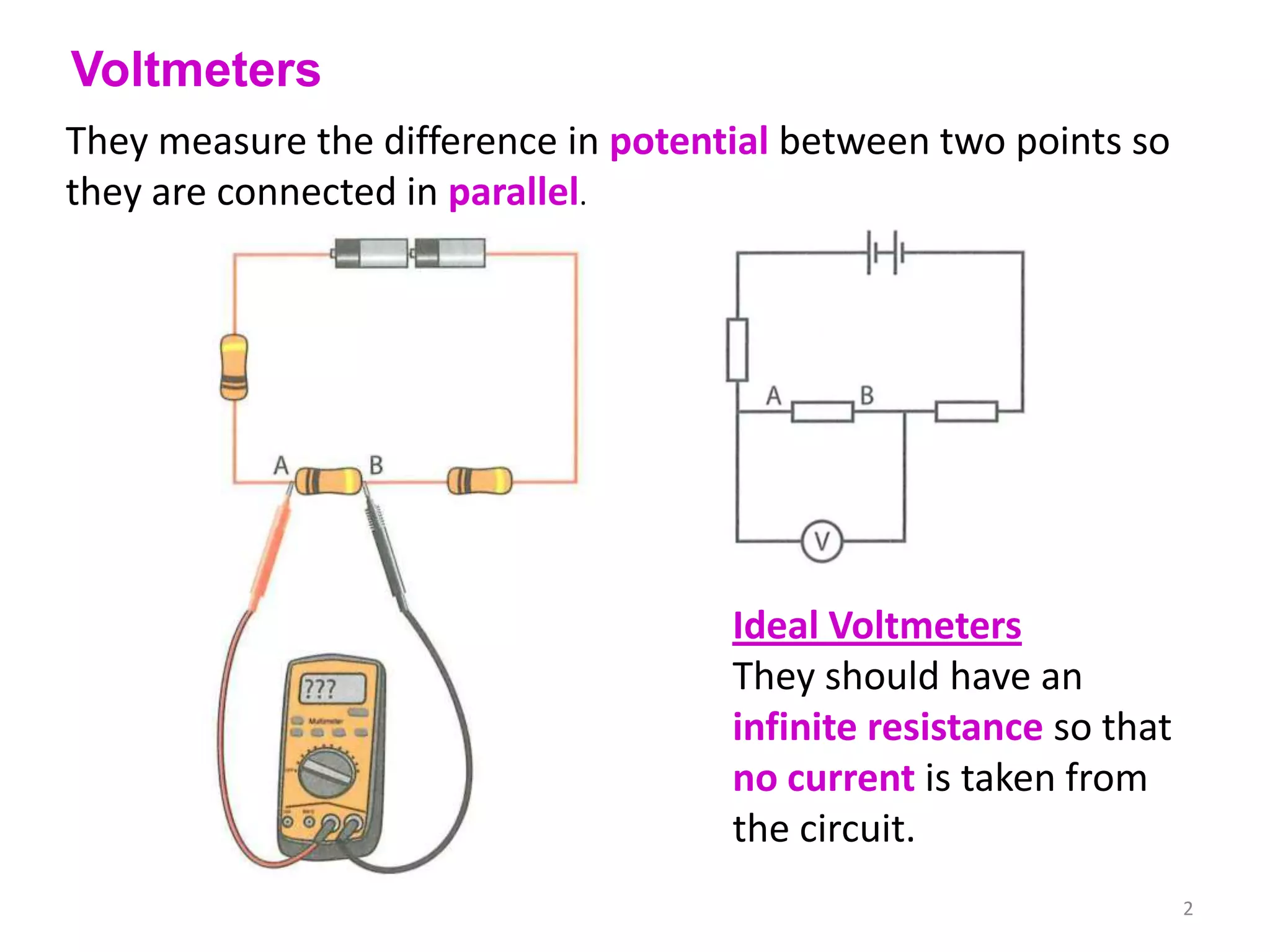 5.2 - Ammeters, Voltmeters & Potential Dividers | PPTX