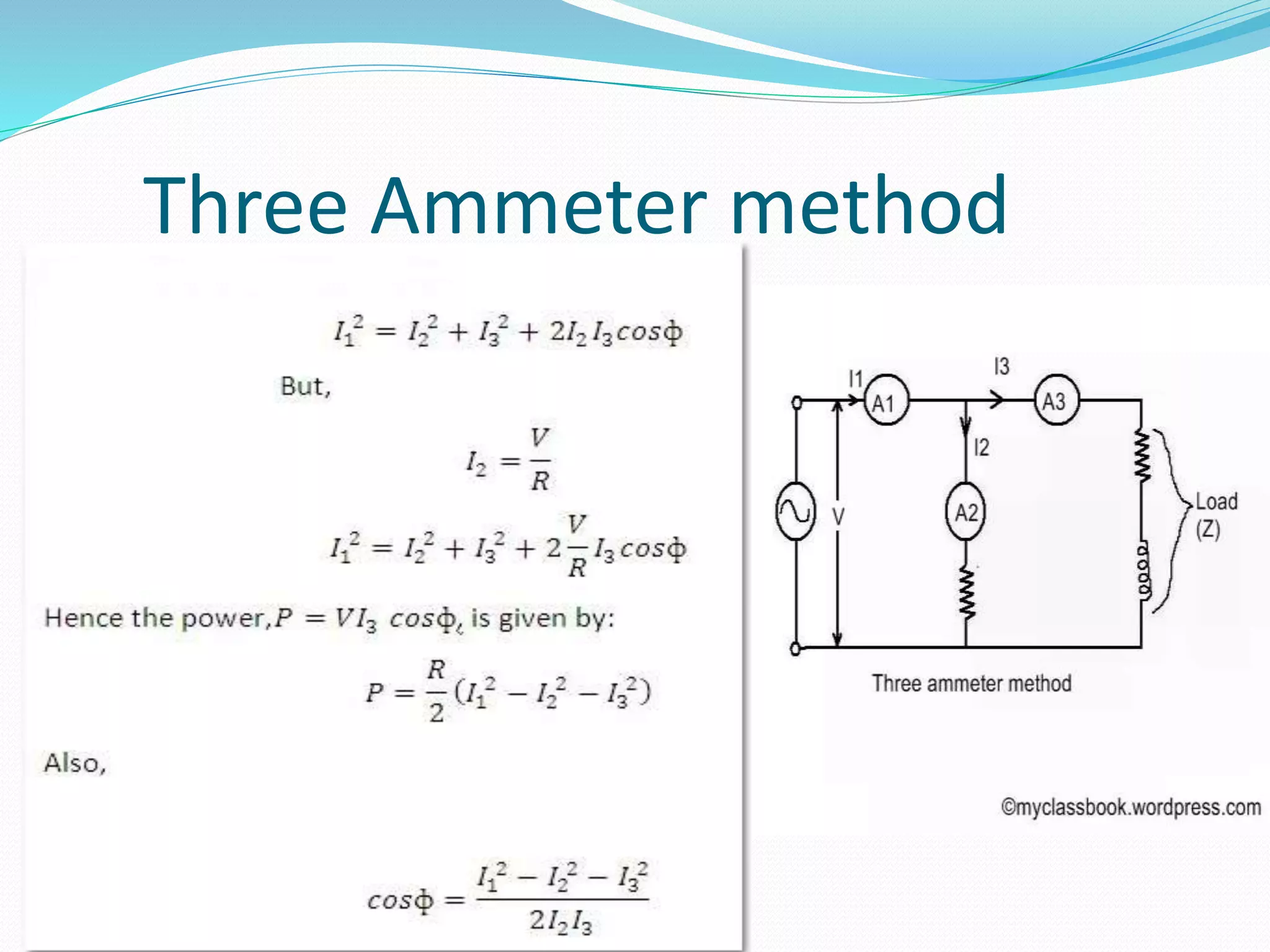 Ammeter, voltmeter, wattmeter, power factor meter | PPTX