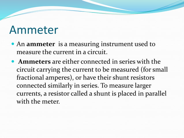 Ammeter, voltmeter, wattmeter, power factor meter | PPTX