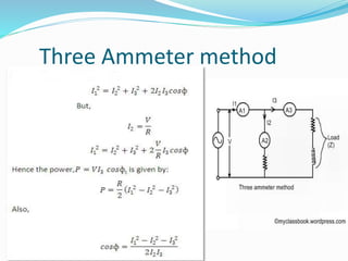 Ammeter, voltmeter, wattmeter, power factor meter | PPTX
