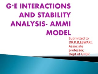 Additive Main Effects and Multiplicative Interaction | PPT